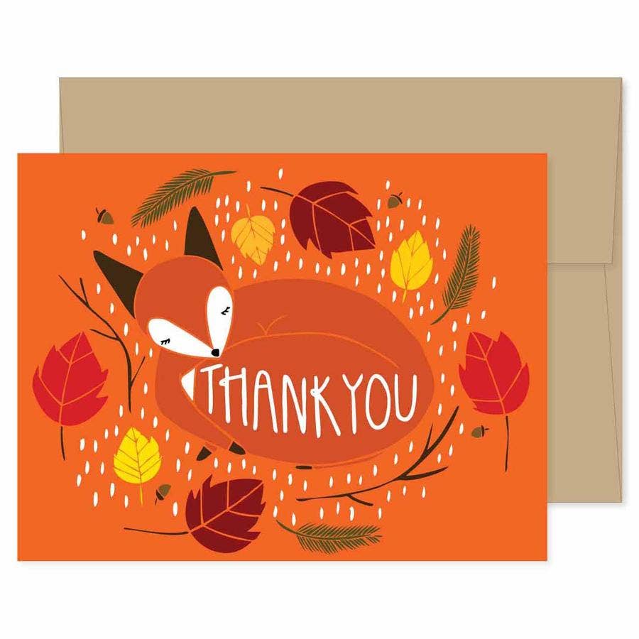 Thank You Fox Card – Little Red Barn Door