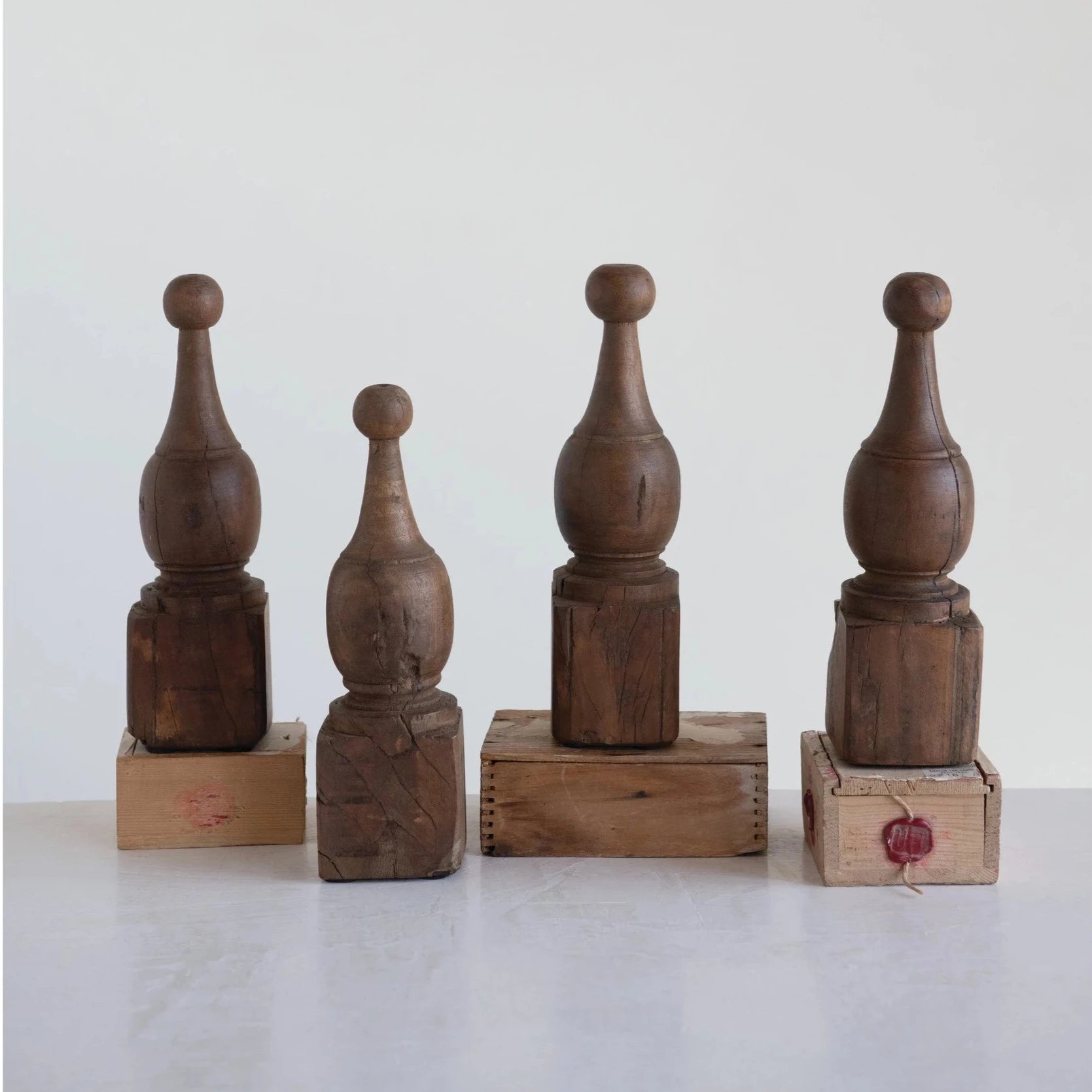 Hand-Carved Reclaimed Wood Finials – Little Red Barn Door